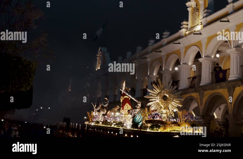 Semana Santa Traditions With Processional Andas Carried By Devotees In ...