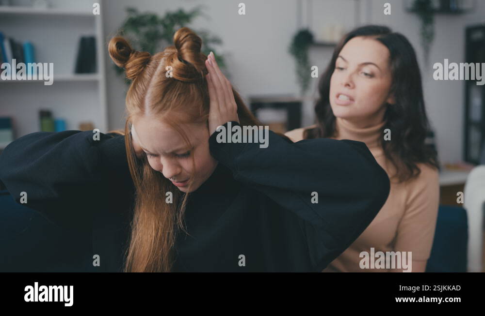 Mother having problems with her teen daughter in rebellious phase ...