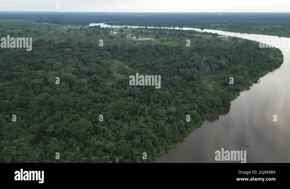 Aerial Panoramic Above Pantanal Largest Wetland across Brazil Paraguay ...