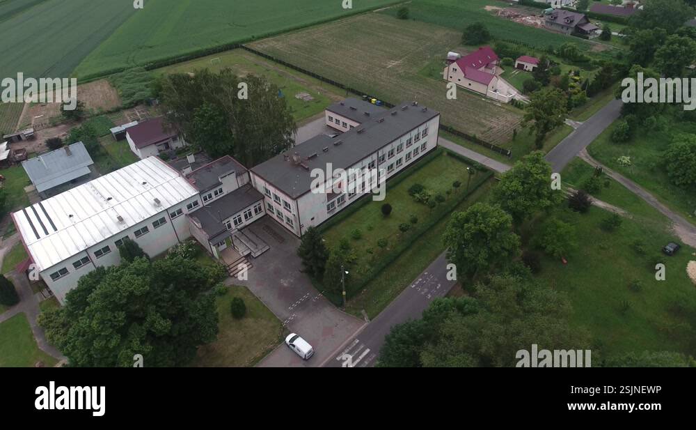 A school building from the 1980s, from the time of communism in Poland ...