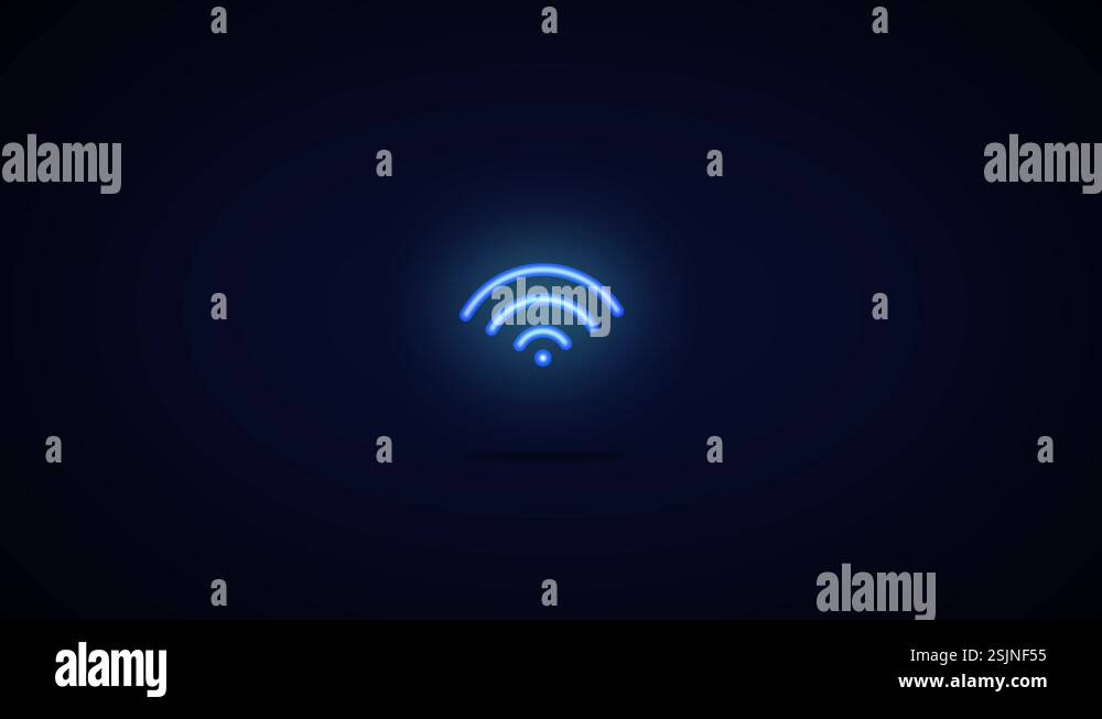 Animated wifi icon animation connecting to the internet with full ...