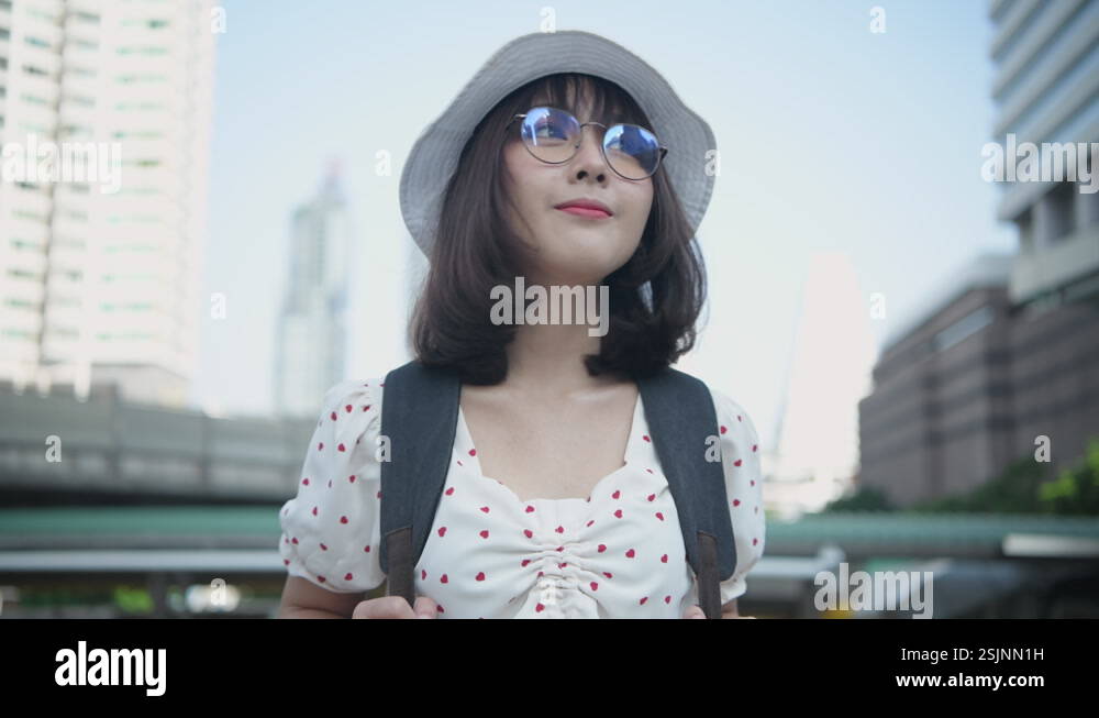 Tourism concept of 4k Resolution. Asian woman taking a sightseeing tour ...