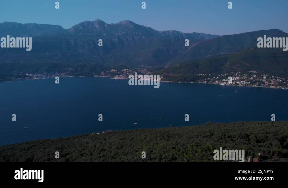 Bay Of Kotor Overlooking The Coastal Villages Of Herceg Novi And ...