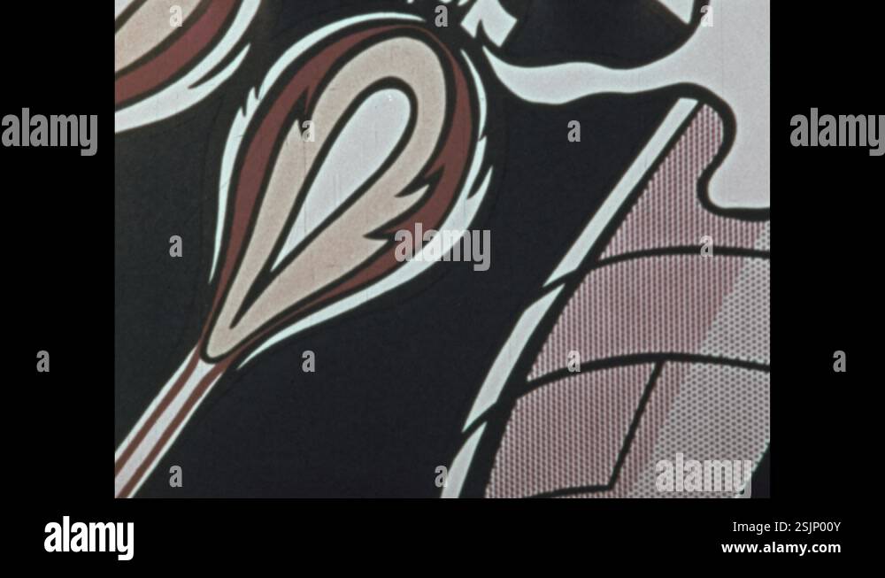 1970s: Details of Roy Lichtenstein's Brat triptych. Picasso painting of ...