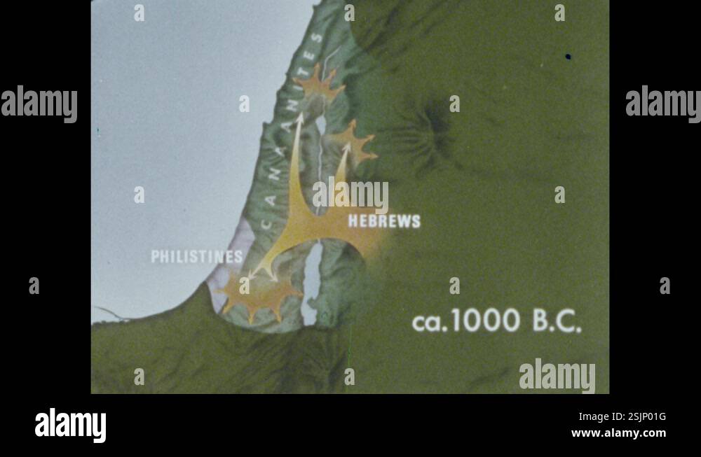 1960s: Map with Hebrews and Philistines territory circa 1000 BC ...