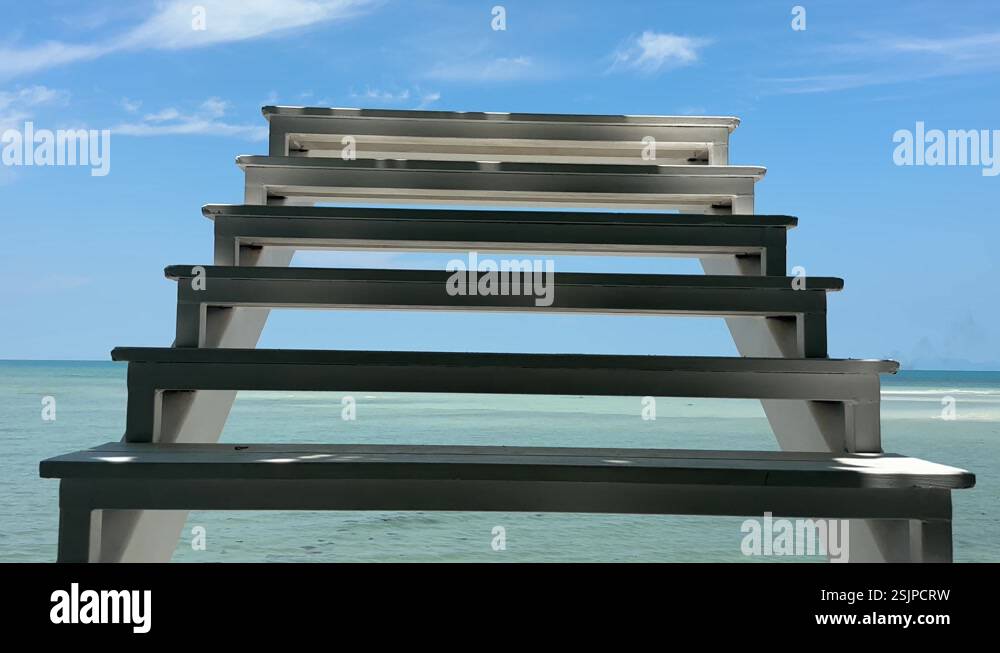 Climbing Steps to Stunning Lookout View at Gulf of Thailand on Coconut ...