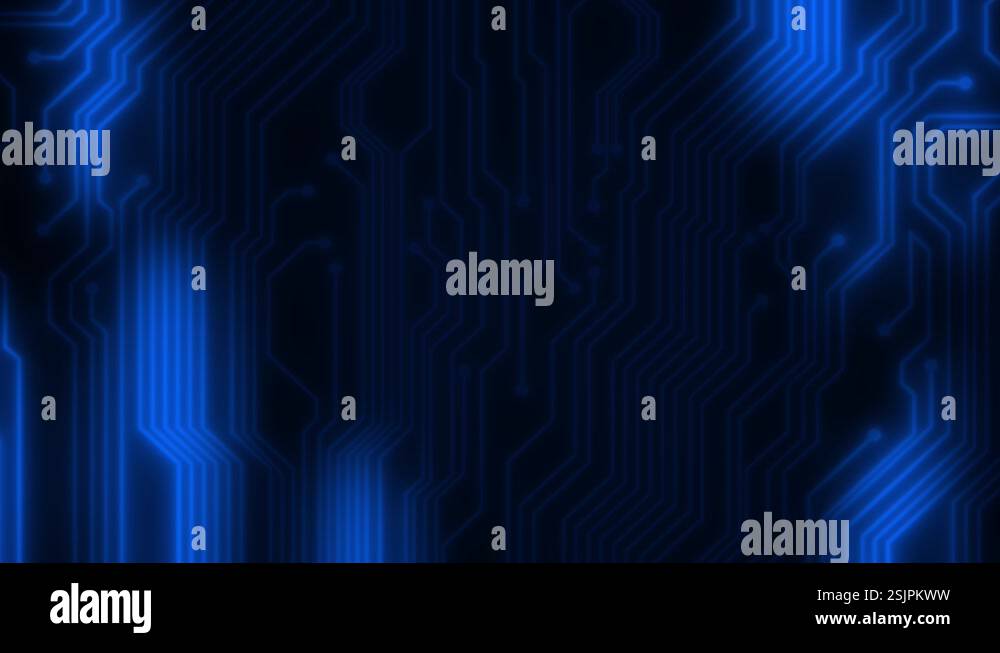 Digital Data moving on Circuit Board and CPU loop backgrounds. Computer ...