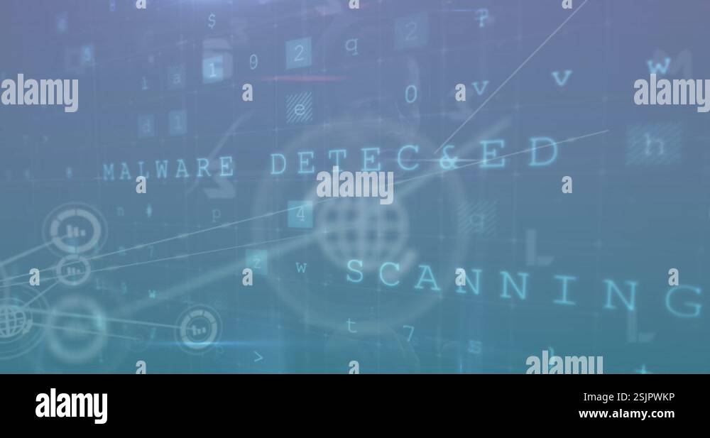 Animation of connected icons over texts, letters, numbers and symbols against Stock Video ...