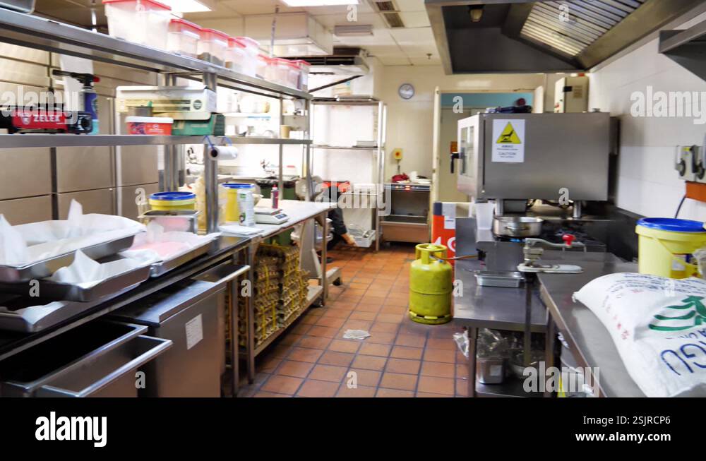 Real commercial kitchen interior layout in café restaurant in Malaysia ...