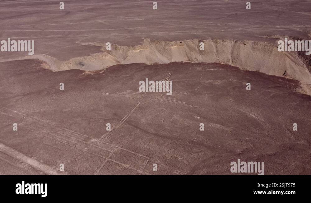 Ancient geoglyph depicting a hummingbird, part of the famous Nazca ...