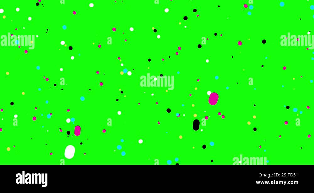 Confetti with big front particles CMYK color on green screen Stock ...