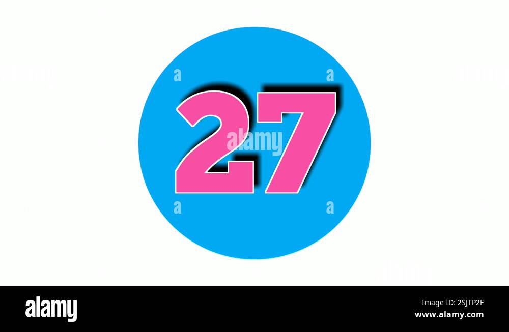 Number cartoon twenty seven 27 animation on white background,4k cartoon ...