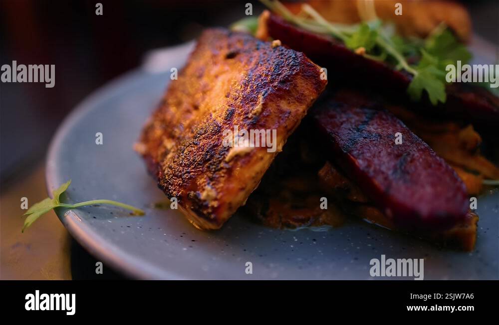 Top view grilled salmon Stock Videos & Footage - HD and 4K Video Clips ...