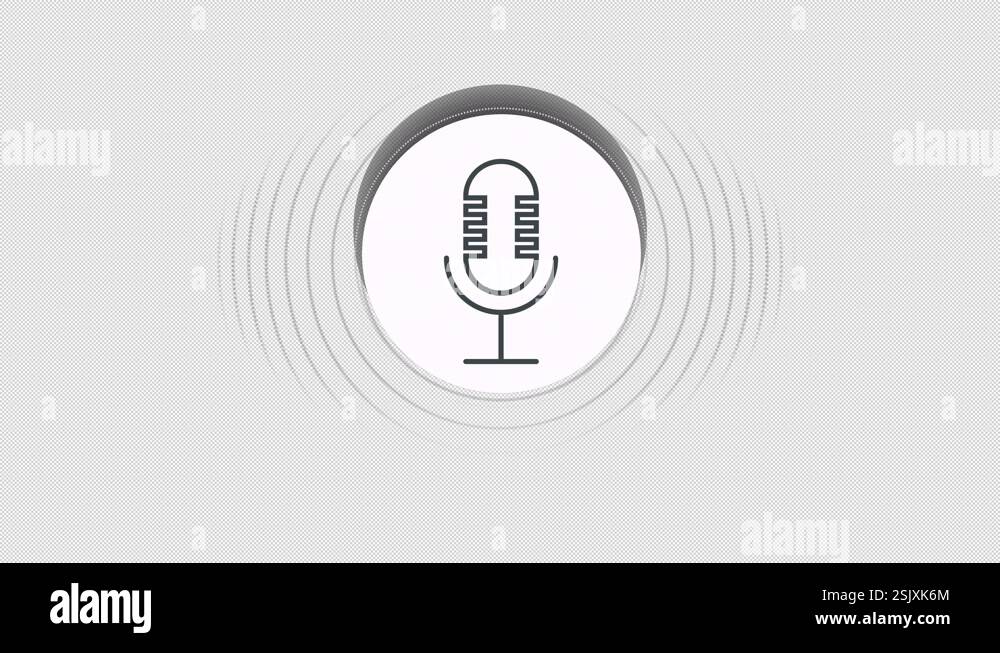Animated microphone 3d icon loop modules for edit with alpha channel ...