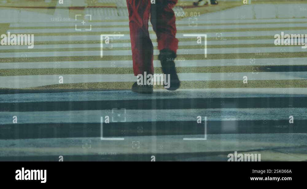 Animation of scope scanning over low section of a man crossing the ...