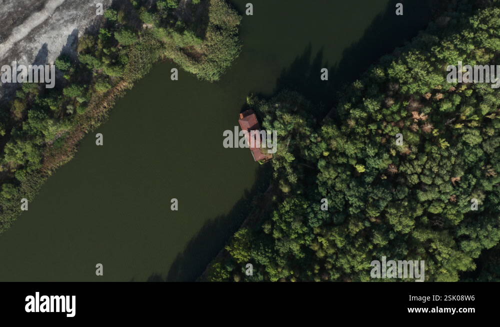 "Vertigo" shot - spinning aerial of a secluded shipwreck on Pripyat ...