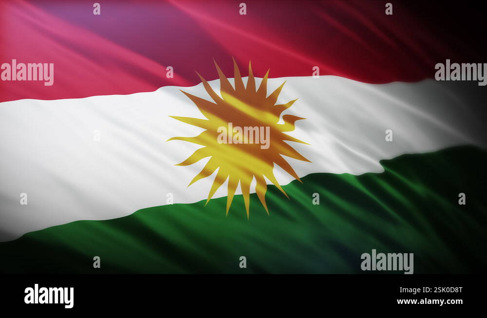 Flag of Iraqi Kurdistan full screen with very high resolution 4K Stock ...