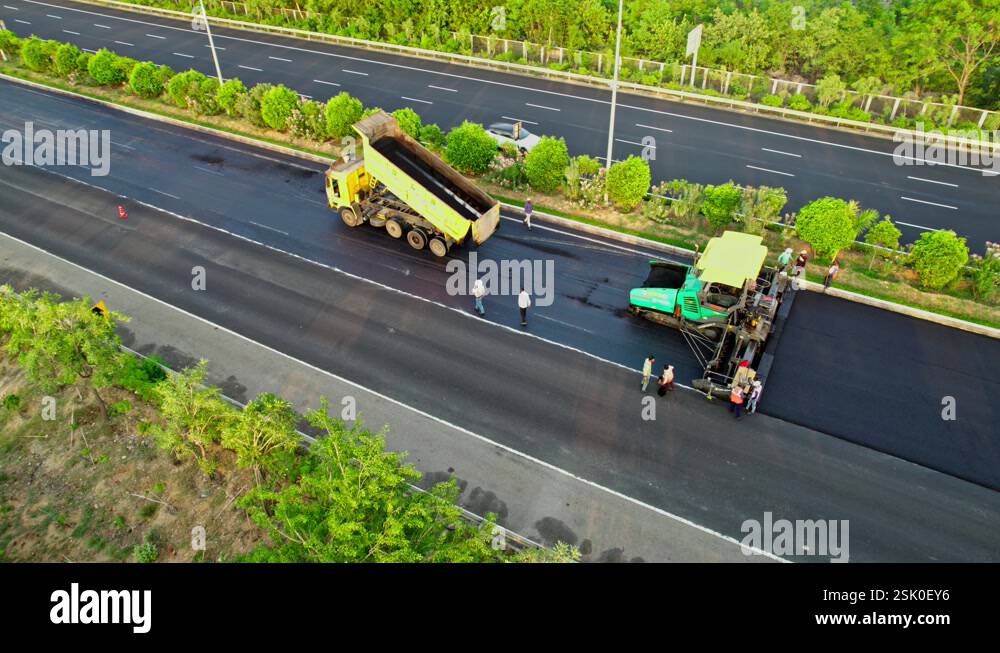 new tar road construction work at hyderabad outer ring road express ...