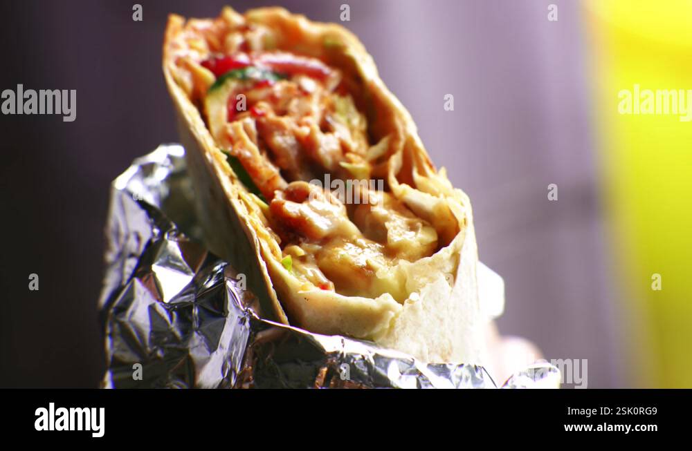 Wrap Doner Kebab . Chicken Shawarma Beef Gyros. Tasty Arabic Doner ...