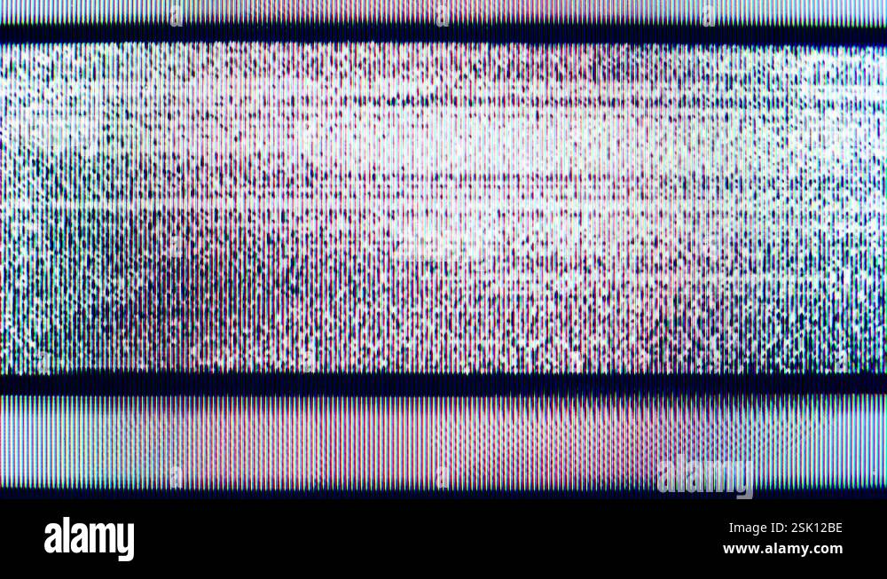 VHS glitch screen noise texture. No signal display. Bad Tv lines ...