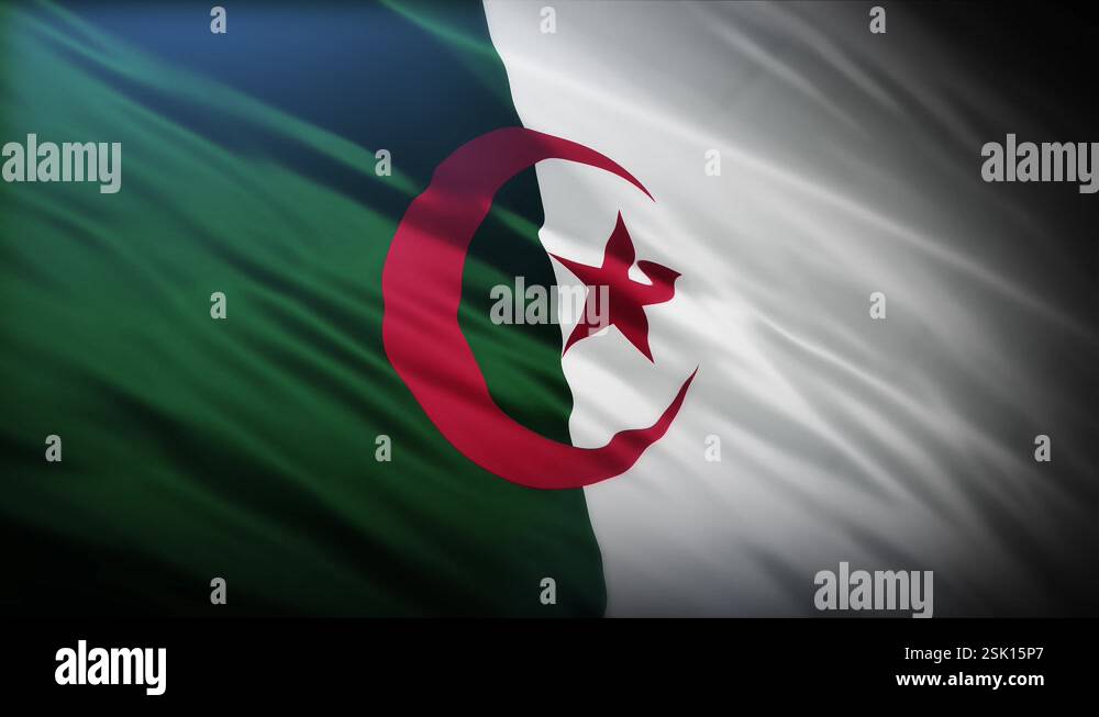 Flag of Algeria, full screen, high resolution, 4K Algeria Flag Stock ...