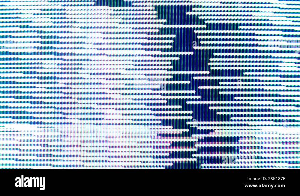 Flickering and distortion VHS effect. VHS art scan line on dark Stock ...