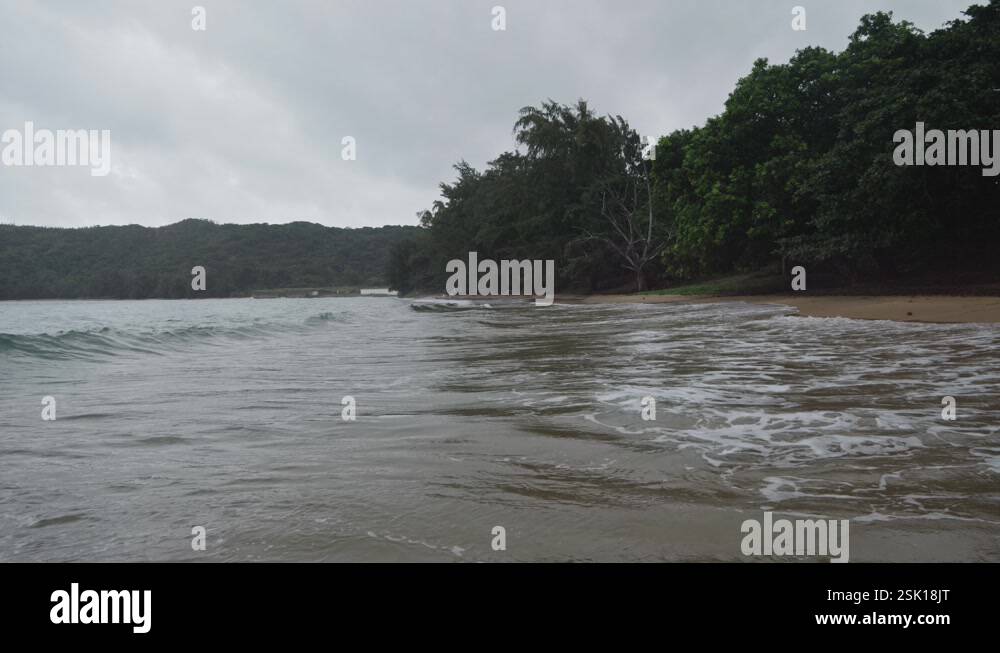 Waves Touching Sandy Beach in Con Dao island, slow motion shot Stock ...