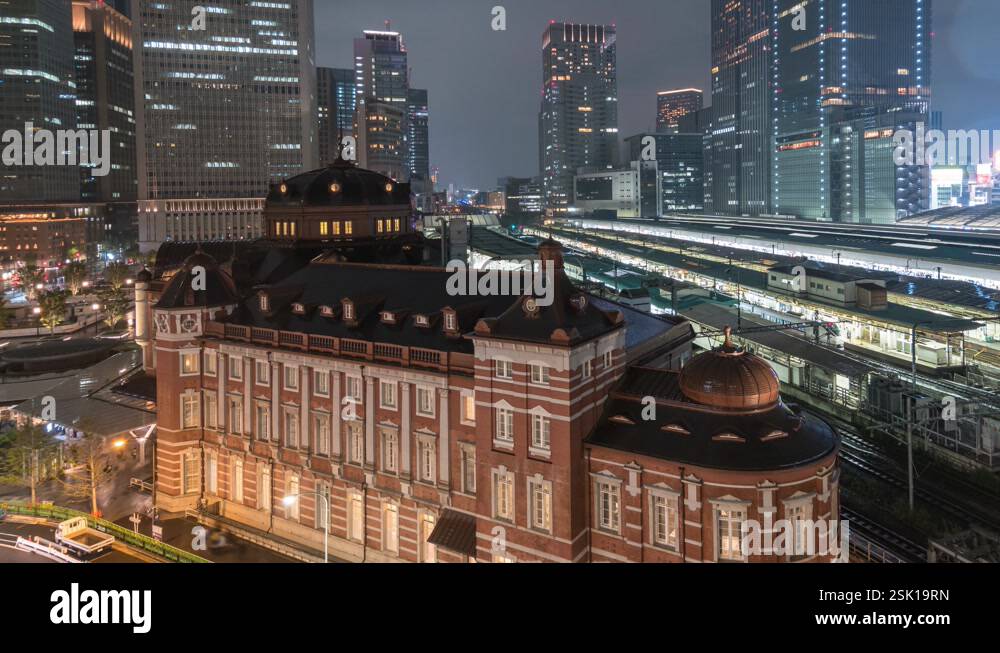 Tokyo, Japan skyline day to night time lapse at Tokyo Station Stock ...