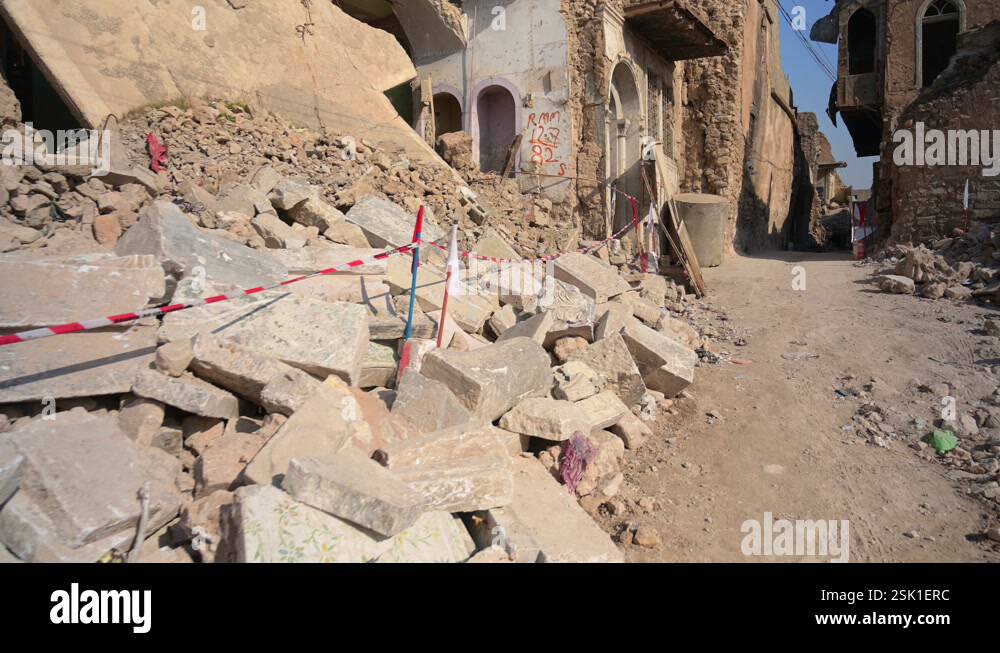 Destroyed Demolished Buildings in Mosul City Iraq During War Against ...