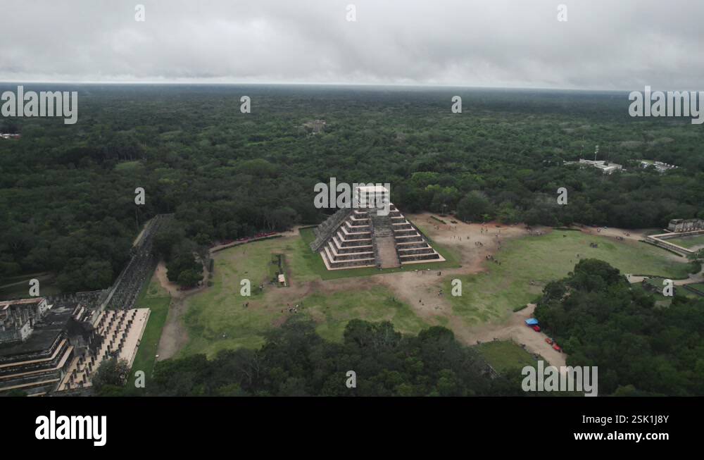 Chichen Itza Aerial Pyramid Maya Ruins Mayan Peoples Civilazation Drone ...