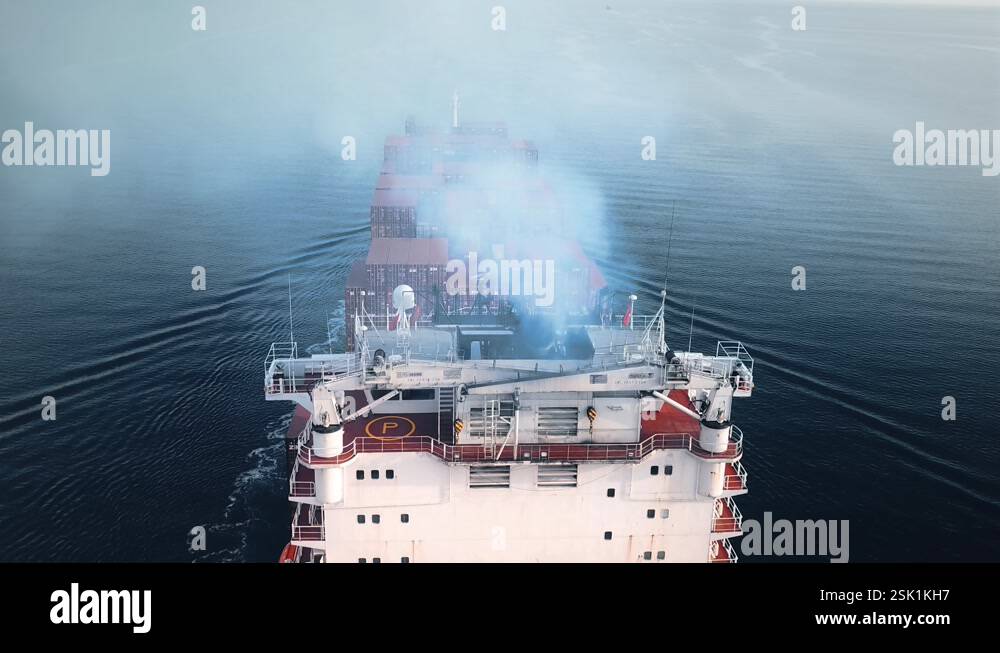 Funnel or smokestack on ship utilized for expelling smoke or engine ...