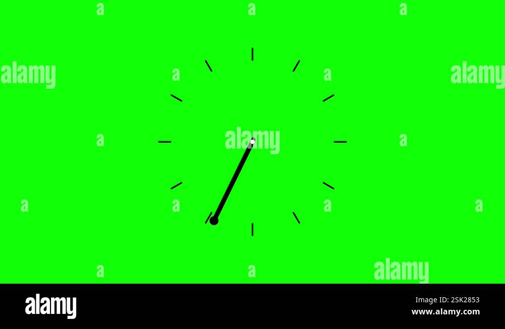 Running clock green screen motion graphics Stock Video Footage - Alamy
