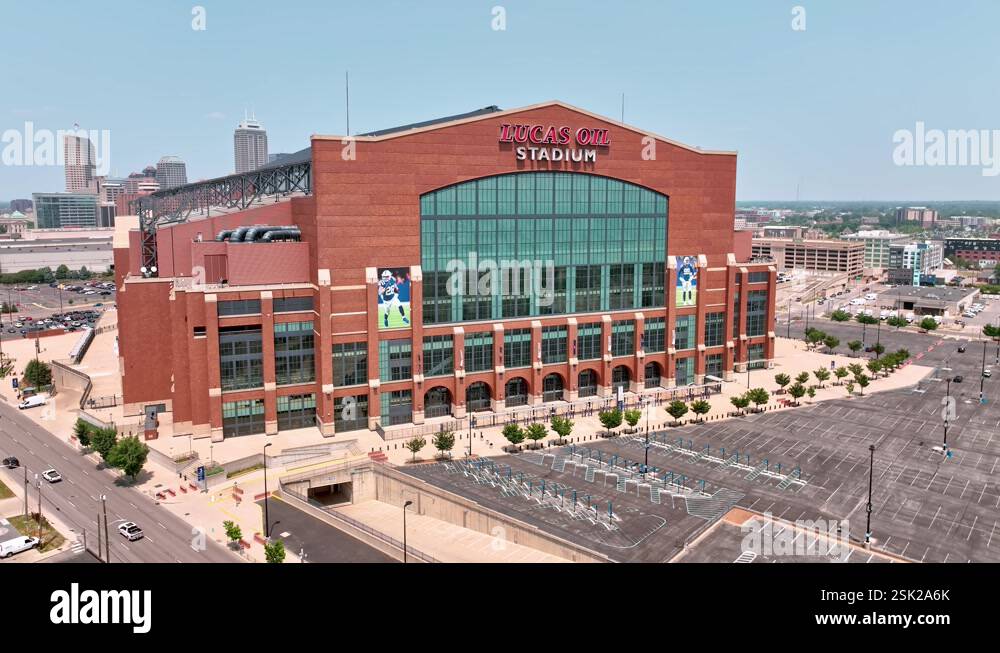 Lucas Oil Stadium Indianapolis from above famous football stadium in ...