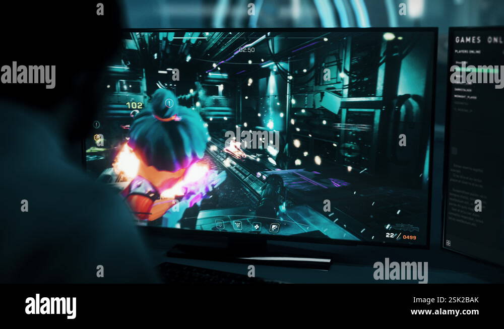 Clearing the sci-fi spaceship level from enemy characters in a fake ...