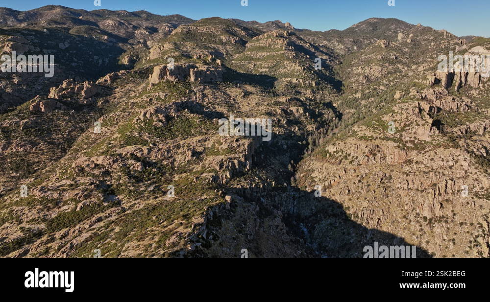Mt Lemmon Arizona Aerial v6 cinematic panning view, flyover Windy Point ...