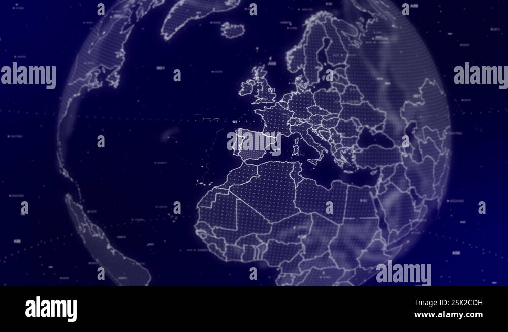 A captivating cinematic video background showcases a digital globe ...