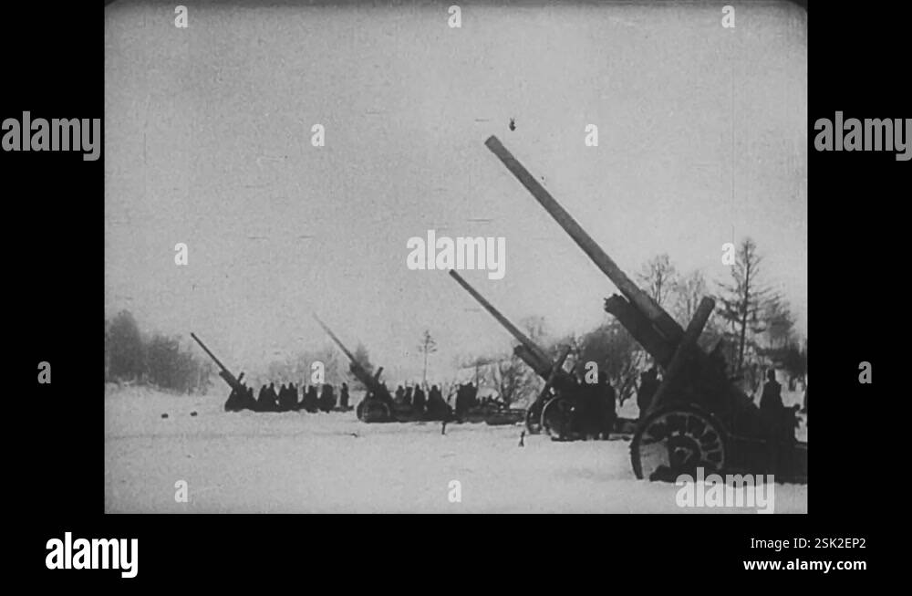 Artillery fire. World War II Stock Video Footage - Alamy