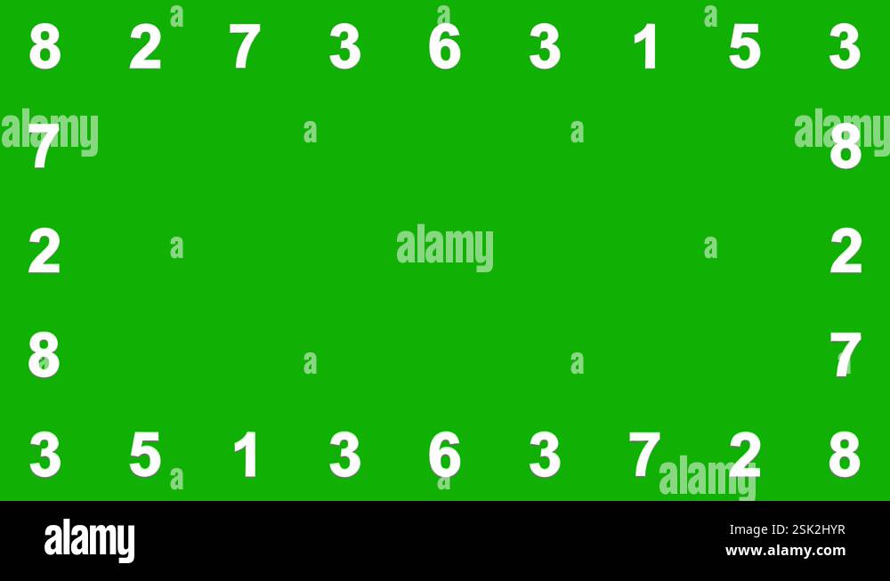 Digital numbers frame green screen motion graphics Stock Video Footage ...