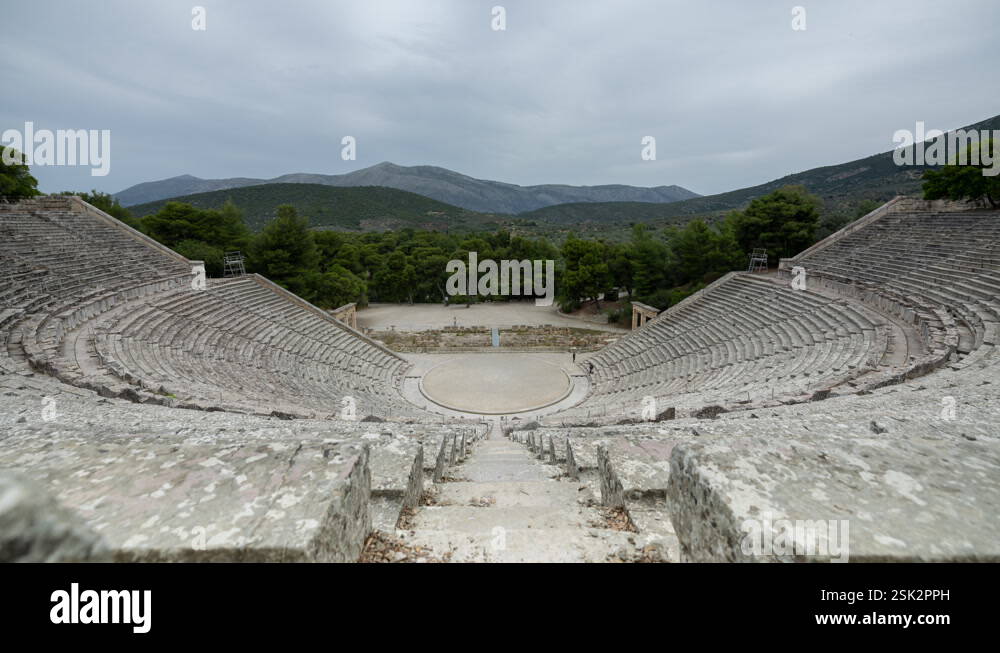 amphitheatre at epidaurus, greece Stock Video Footage - Alamy