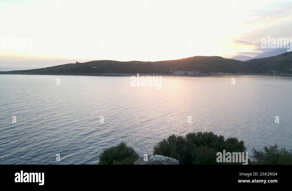 Seaside Fortification Medieval Fortress Over Rocky Island In Albanian ...