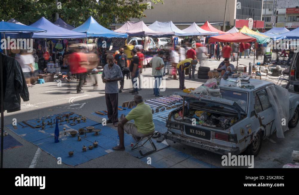Time lapse crowd of group of people walking at open market in the ...