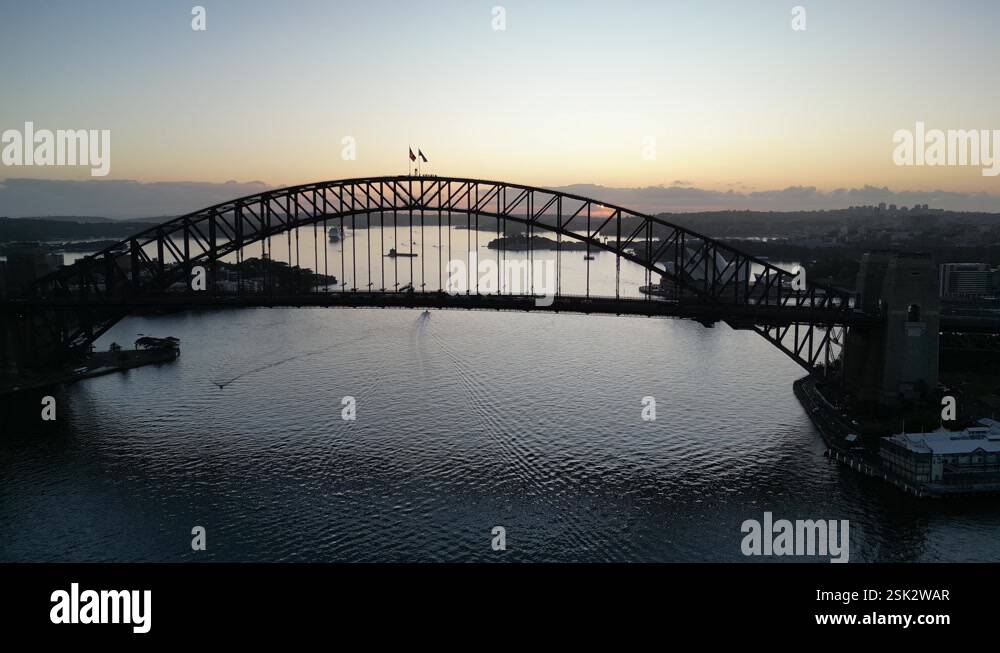 Sydney Harbour Bridge a few moment after the Sun came up. In Background ...