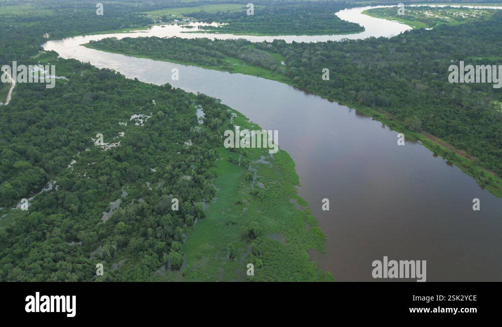 Aerial Panoramic Above Pantanal Largest Wetland across Brazil Paraguay ...