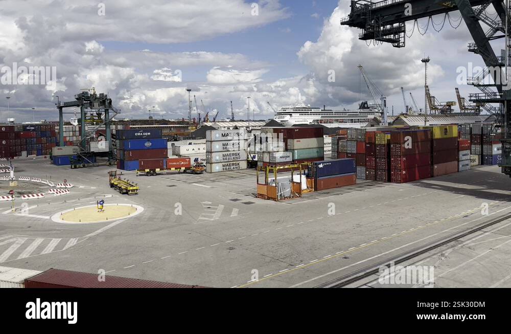 Large cargo port containers Stock Videos & Footage - HD and 4K Video ...