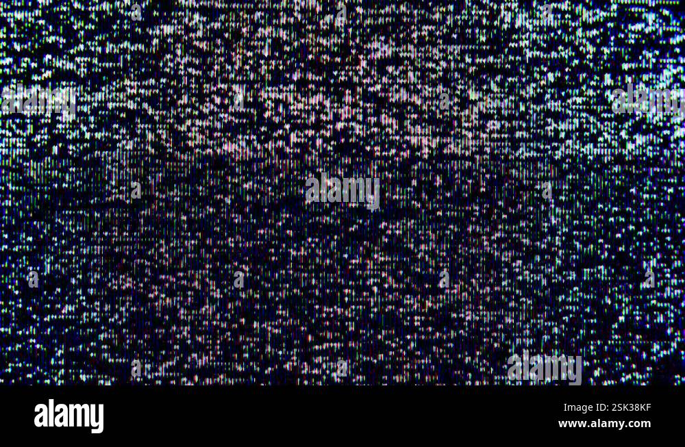 Damaged TV signal on old television screen, TV snow on VHS tape Stock Video Footage - Alamy