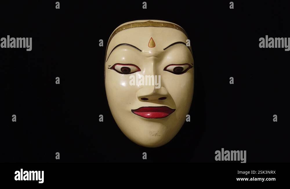 Traditional Wood Carved Topeng Mask of Balinese Hinduism Theater, Bali ...