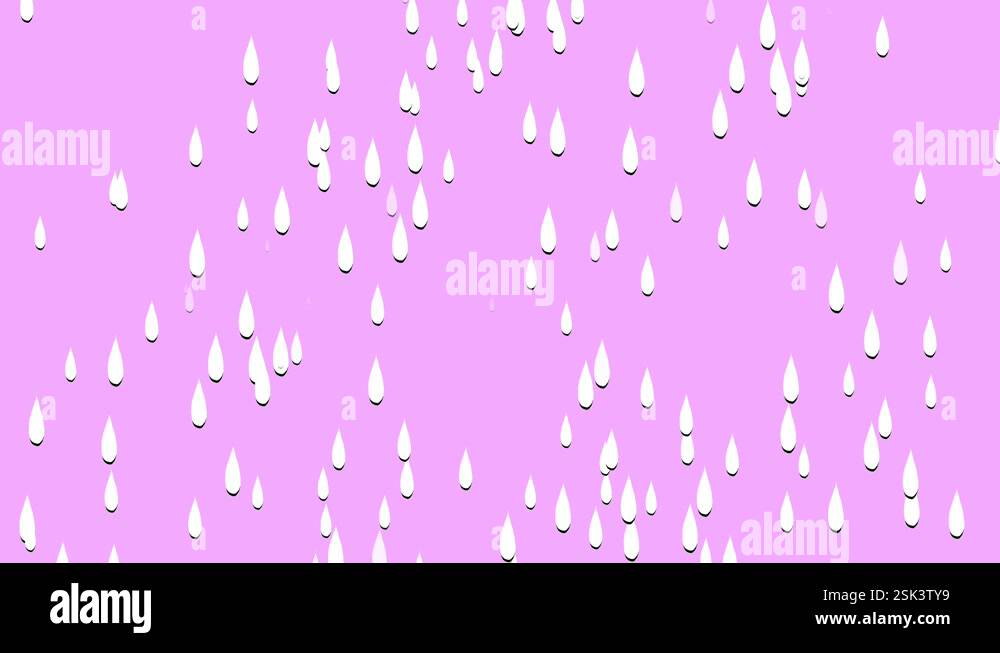 Rain water drop animation motion graphics on purple background.cartoon ...