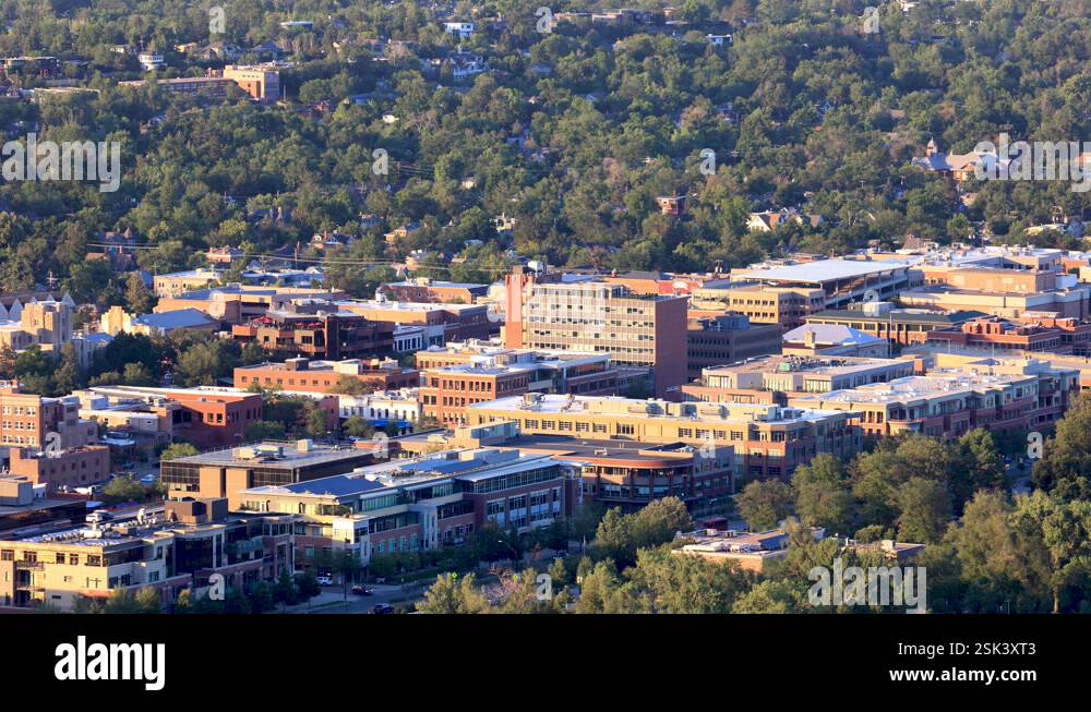 Pearl Street Mall in Boulder Colorado, Peal Street Aerial, Walking Area ...