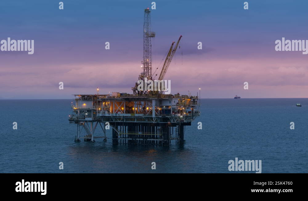 Offshore oil drilling rig for extraction of fossil fuels from the earth ...