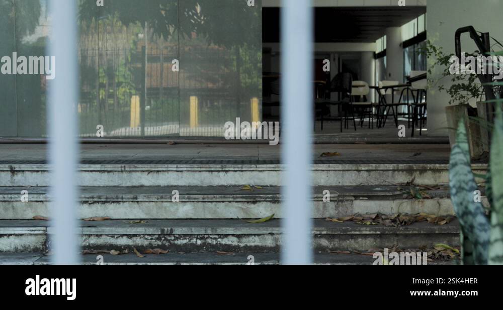 Looking through bars empty establishment due to pandemic, Brazil ...
